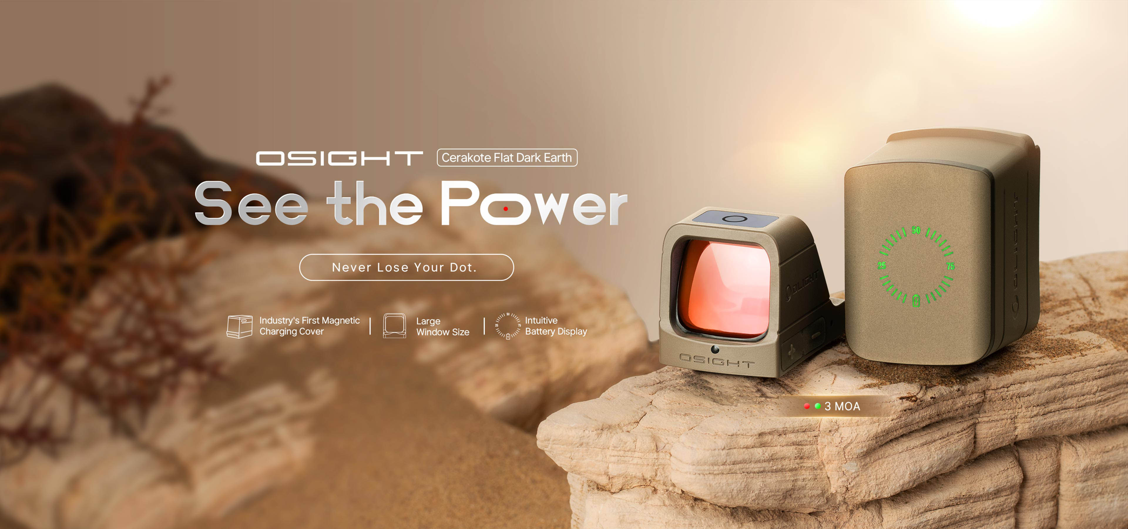 Osight 3 MOA with Magnetic Charging Cover - Olight UK