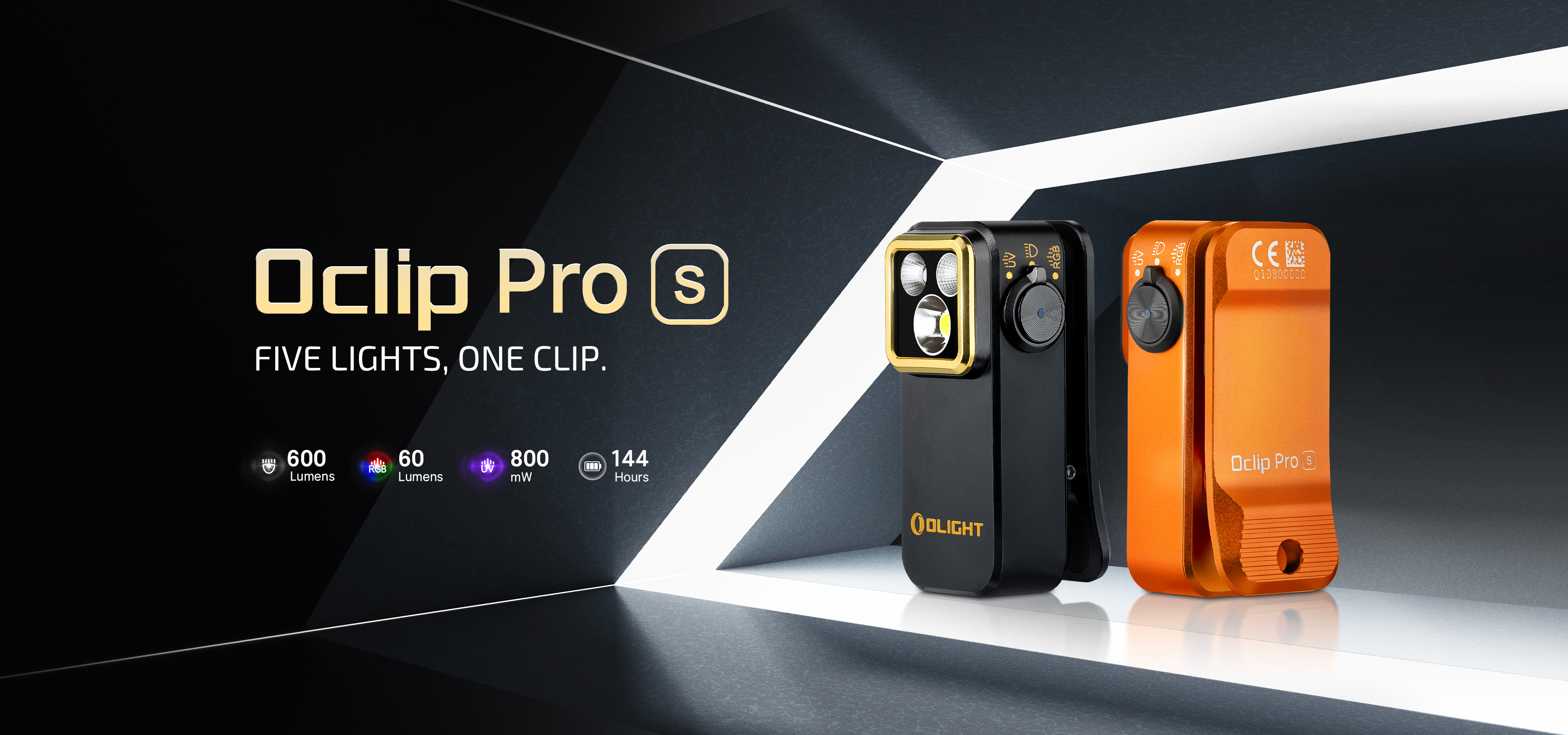 Oclip Pro 5in1 Clip Torch UV RGB Magnetic EDC Light 600 Lumens - Olight UK