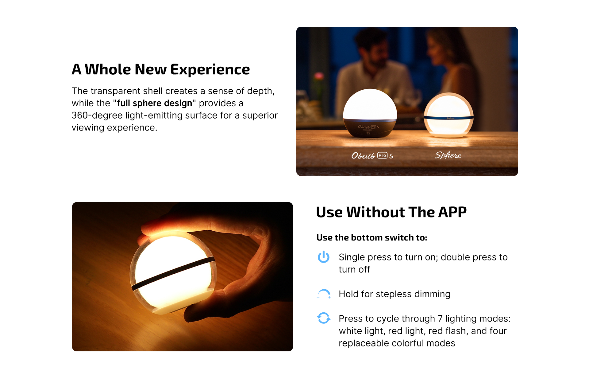 Sphere C 360-degree Multi Colour Light with App Control - Olight UK