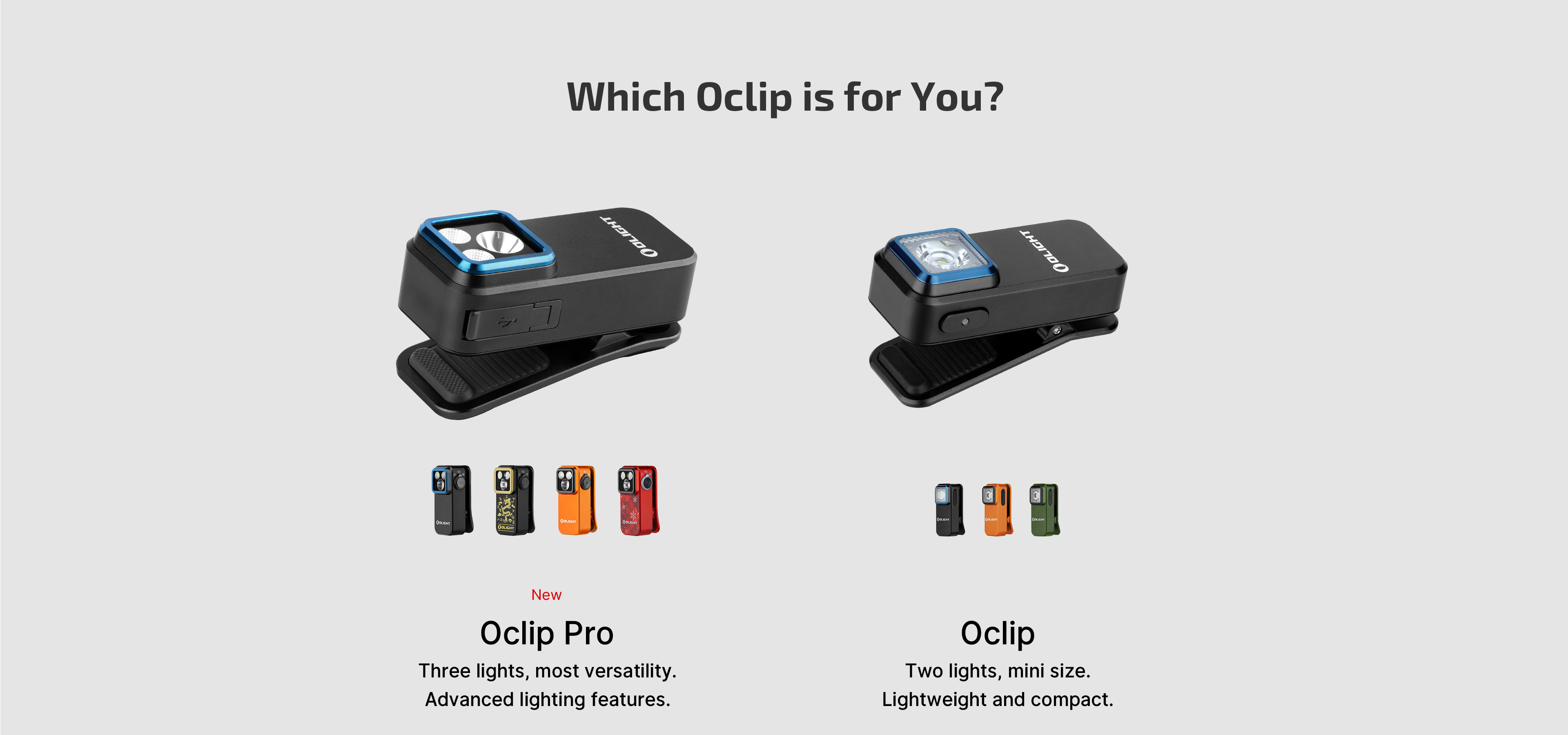 Oclip Pro Clip Light with Floodlight & Spotlight & Red Light - Olight UK