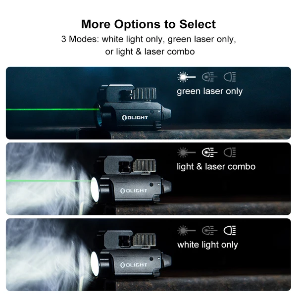 Picatinny Flashlight CRONHAWK 500 Lumens Red And Green Laser Light ...