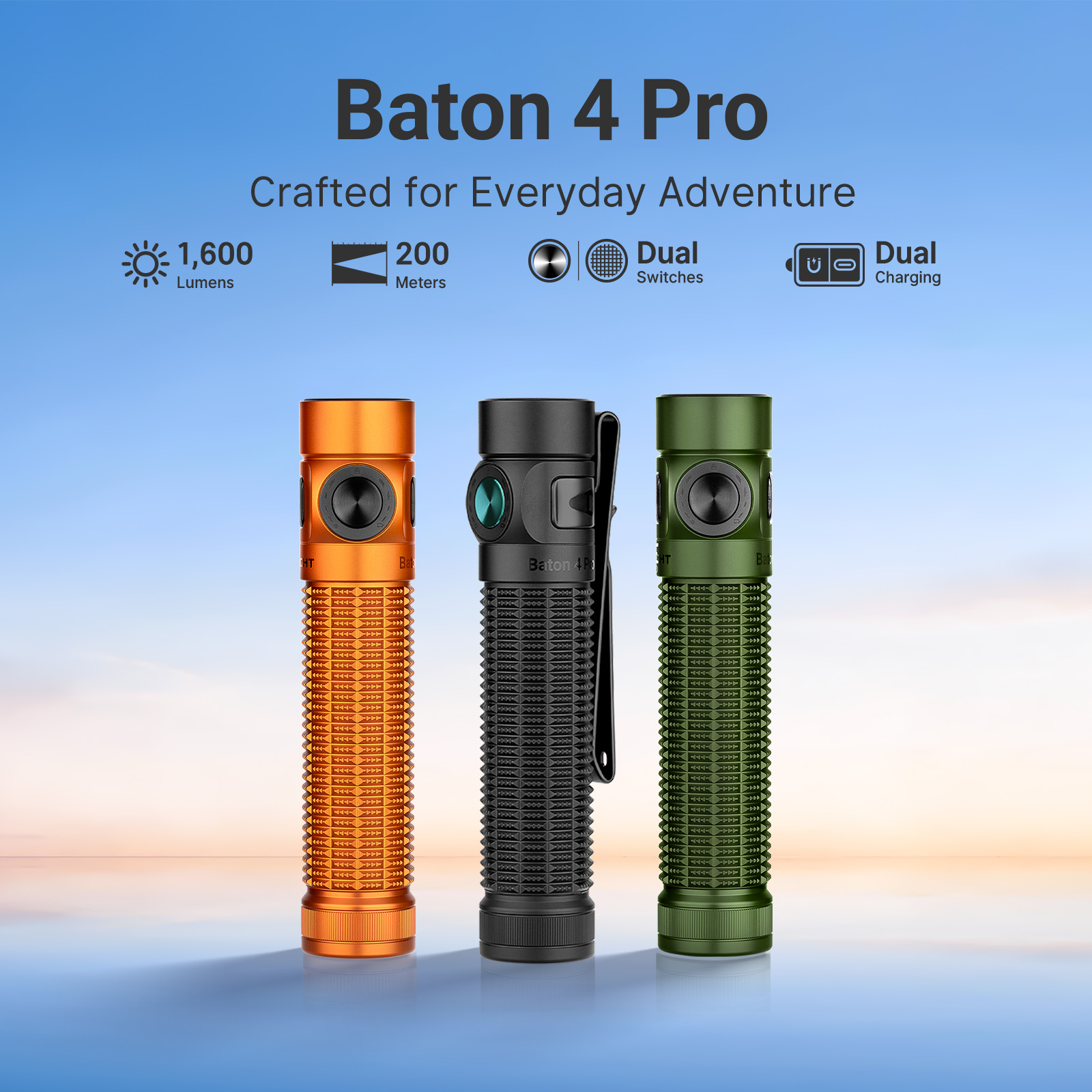 Baton 4 Pro Baton Ultra 1600 Lumen Compact EDC Torch USB-C Dual Sw ...