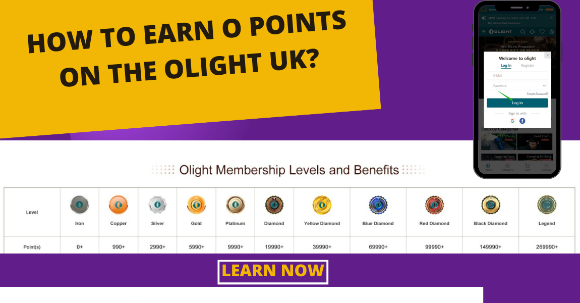 How to earn O Points on the Olight UK?