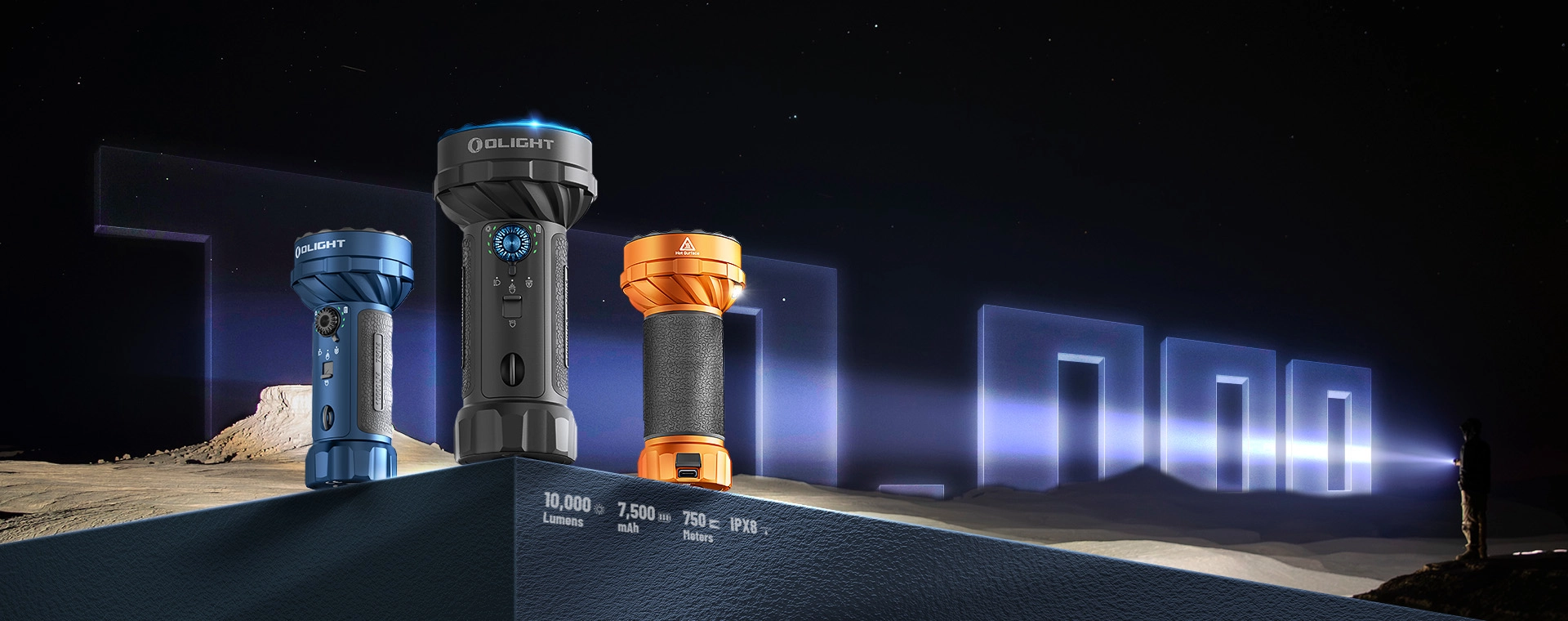 Marauder Mini 2 10000 Lumens Searchlight Compact Powerful Torch - Olight UK