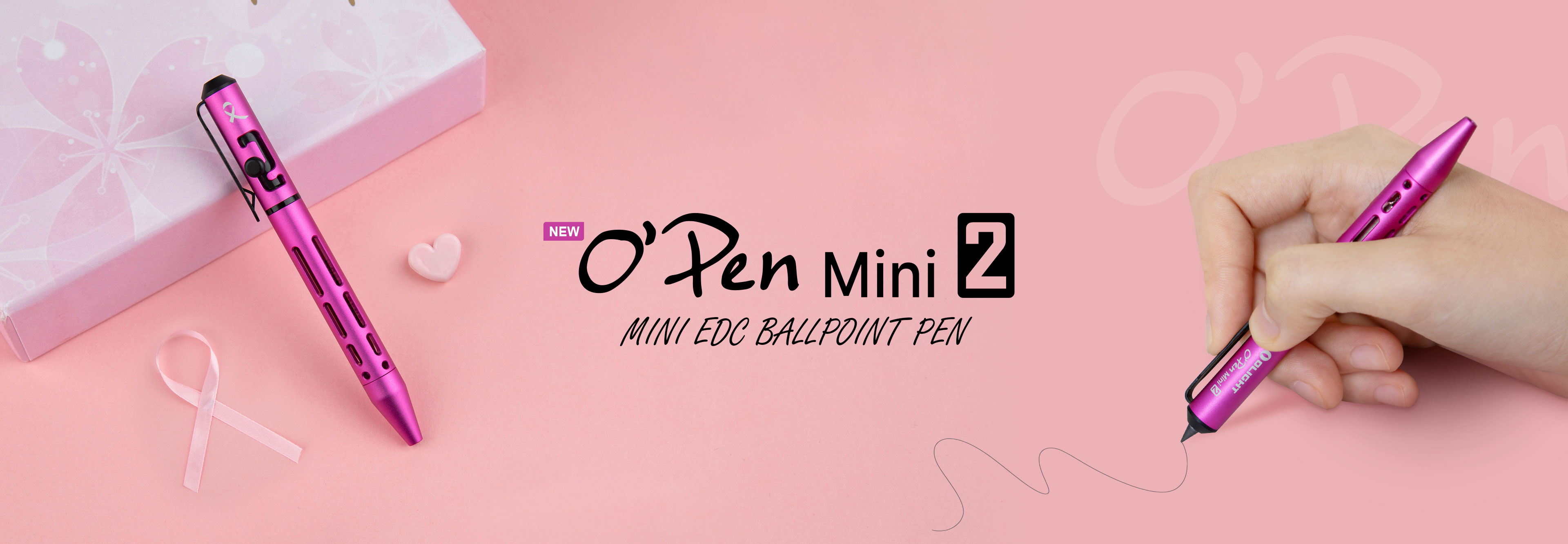 Open Mini 2 Bolt-action Pen Dual-function Durable Pink - Olight UK