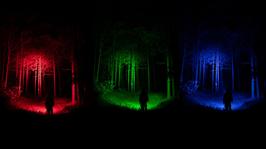 The RGB colour model combines red, green, and blue light