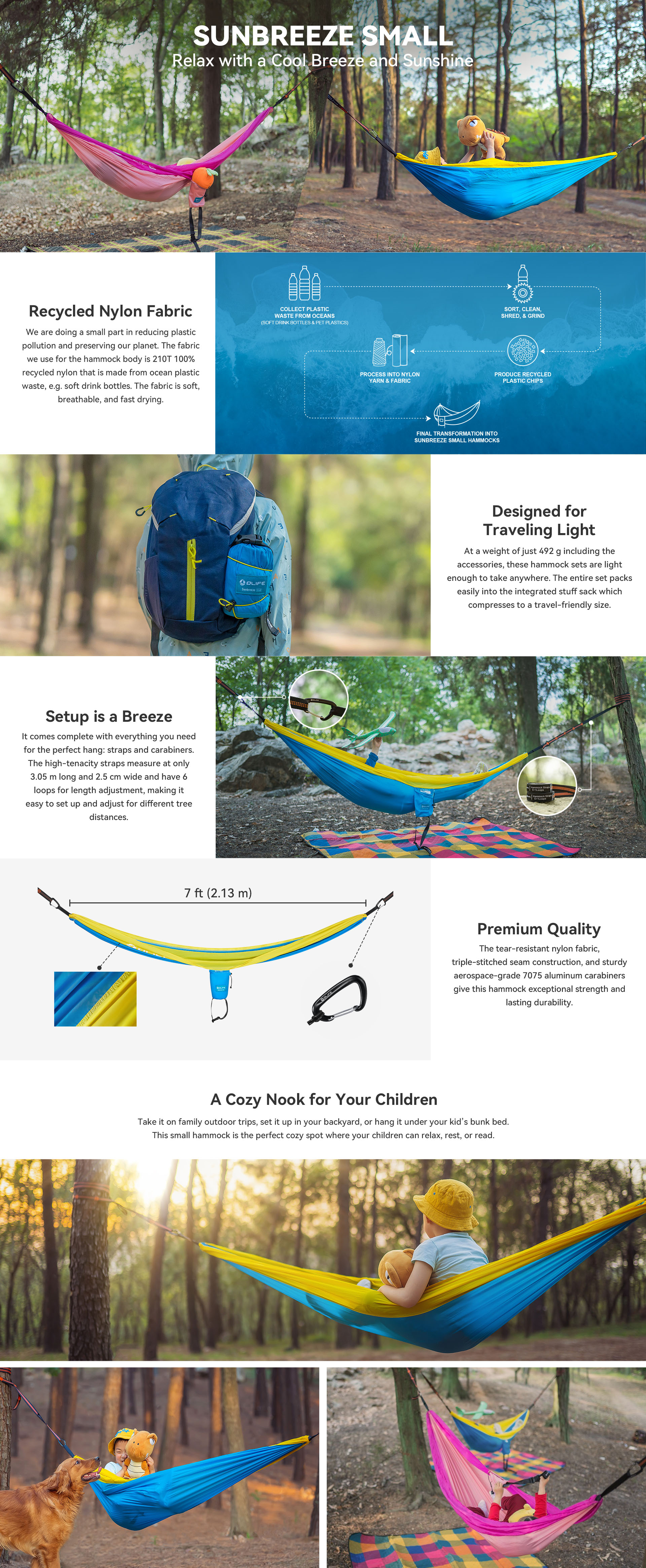 Sunbreeze Small Hammock Blue/Yellow - Olight UK